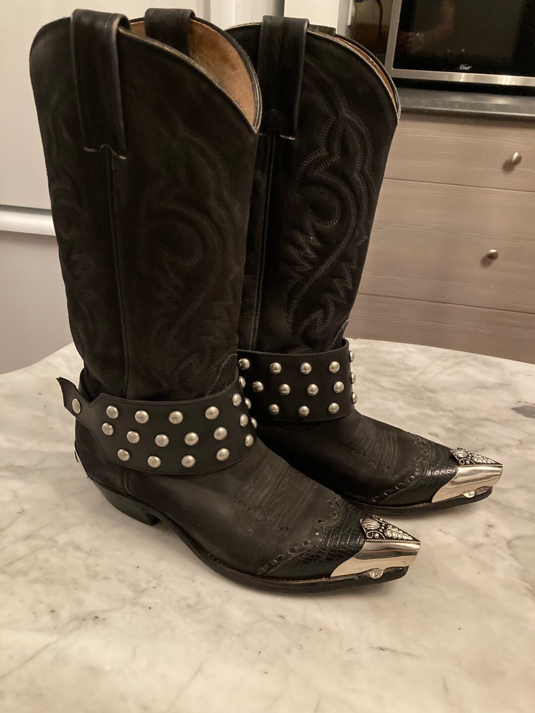 Vtg BOULET Cowboy Western Studded Srud Harness Rockabilly Biker ...
