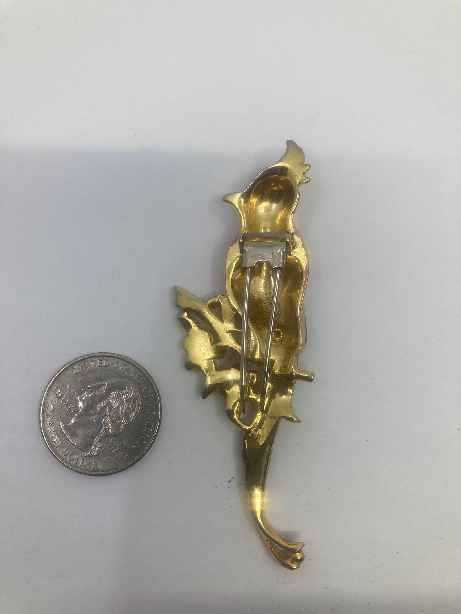 Coro Pewter Parrot Cockatiel Pink Enamel 1940 Fur Clip Brooch - Etsy