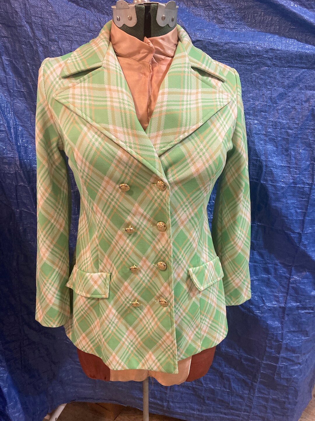 Vtg 1970s Plaid Green Fortrel Polyester Womens Jacket Sz Small - Etsy