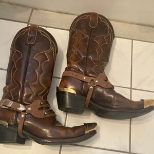 Vtg E.E. JENNINGS Cowboy Western Rockabilly Metal Toe Tips Harness Mens ...