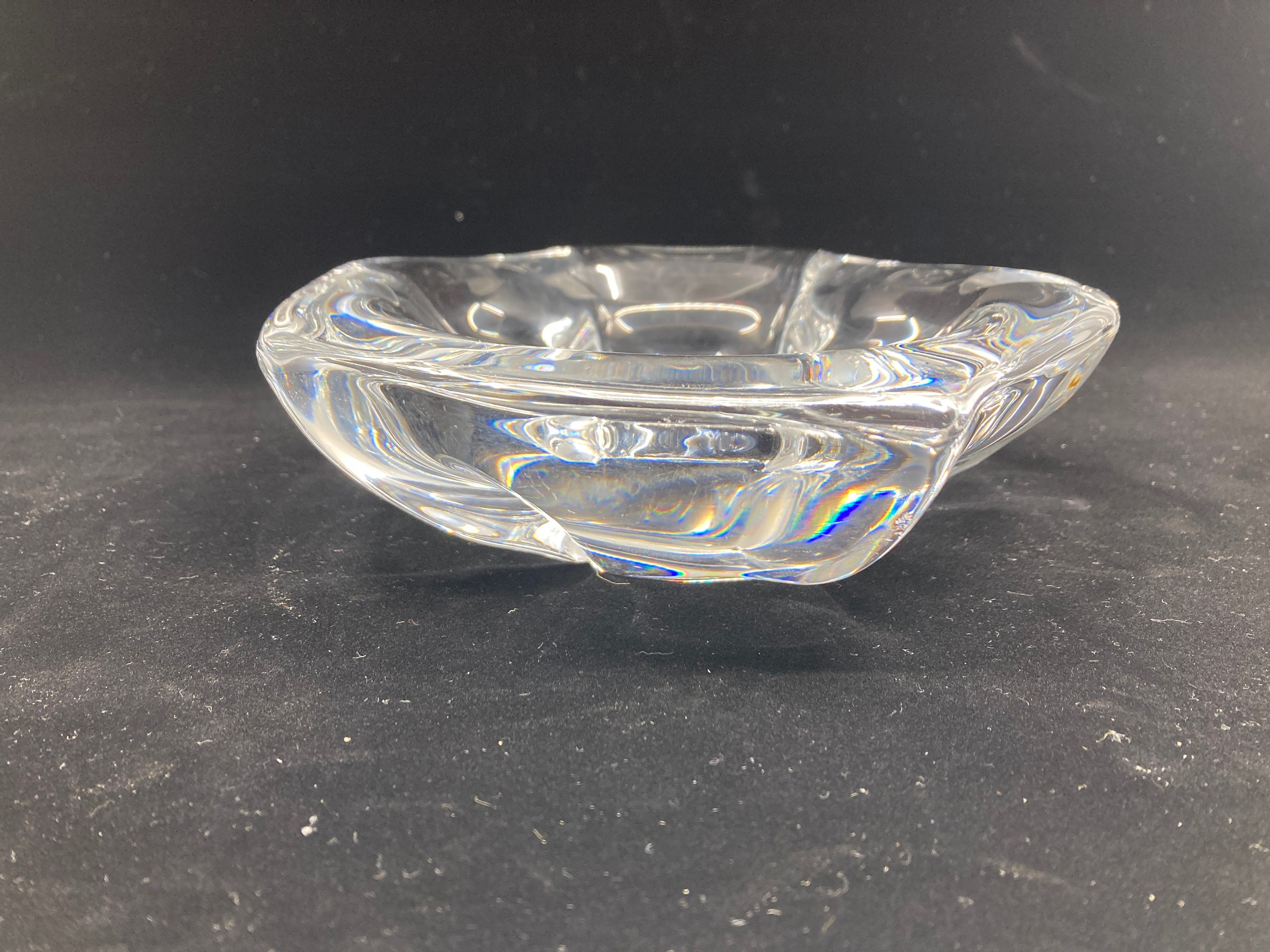 Vtg 1980s DAUM FRANCE Signed Crystal Clear Ashtray - Etsy