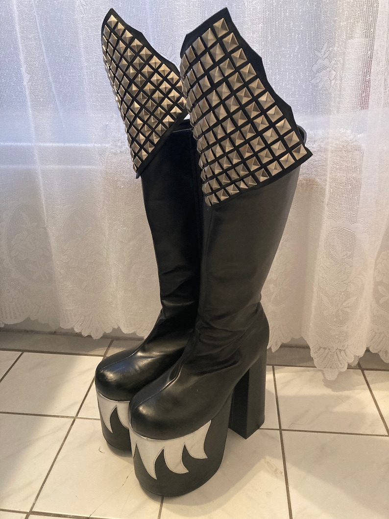 Vtg KISS Platform Gene Simmons Glam Rock 7 Mens Boots Sz 11 - Etsy