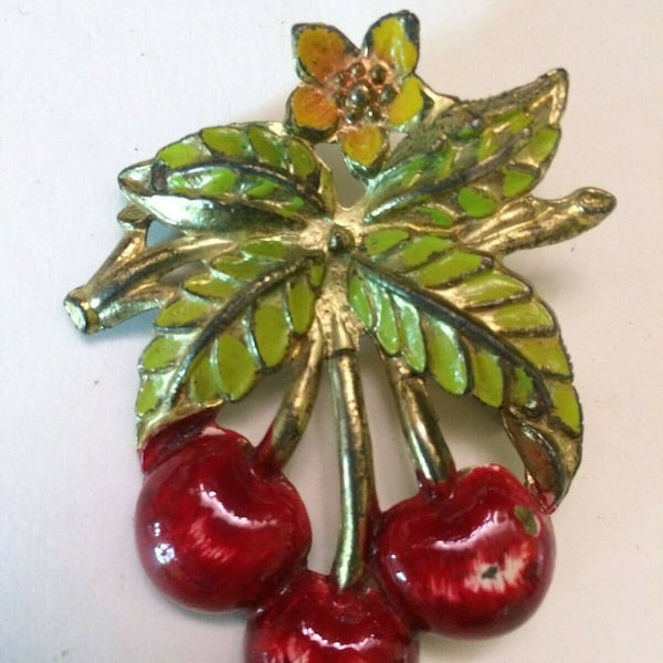 Cherry Brooch - Etsy