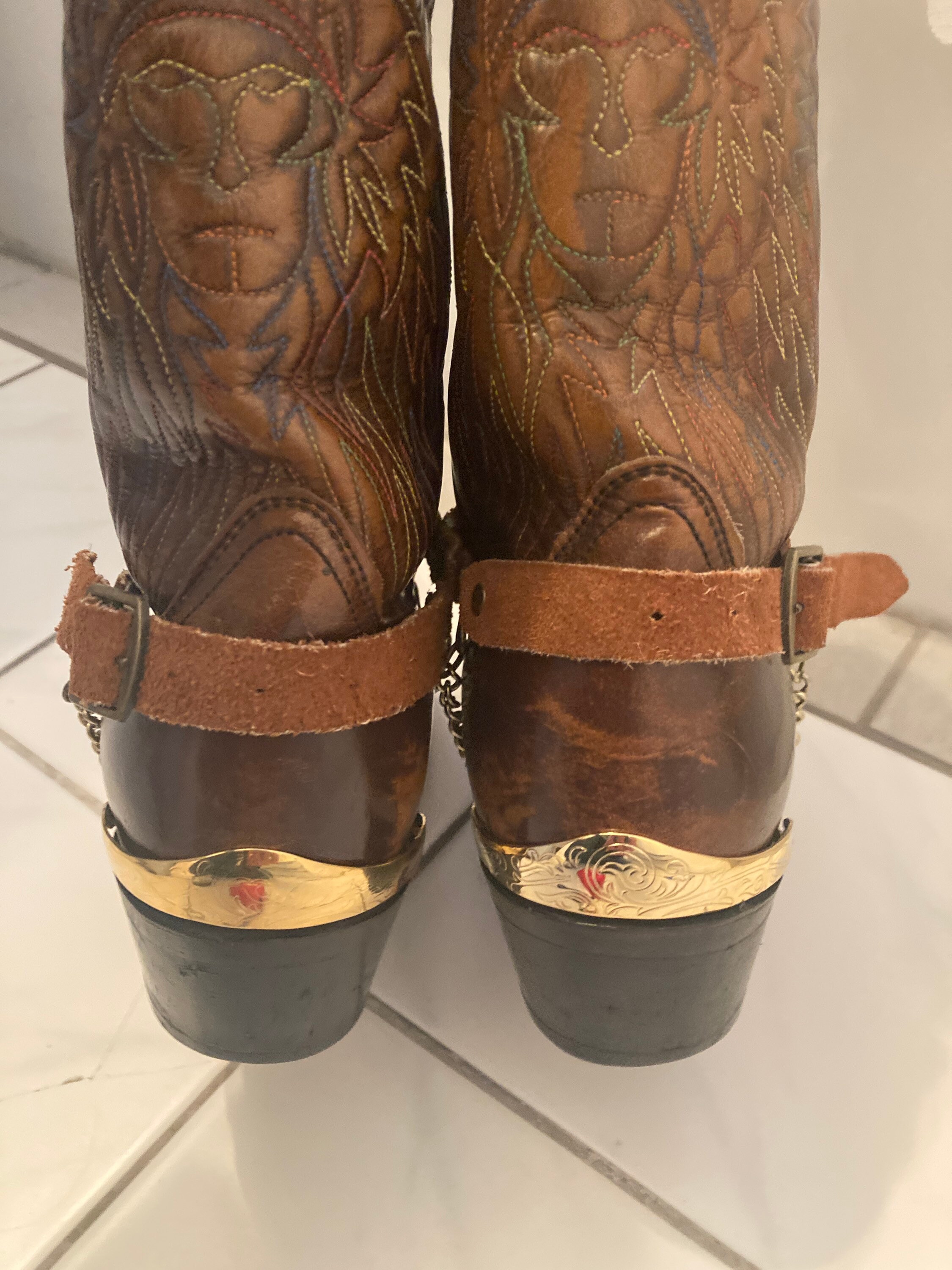 Vtg ACME Indian Western Cowboy Rockabilly Harness Metal Toe Tips Mens ...