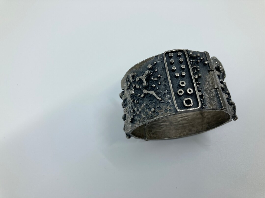 Vtg 1960s Robert Larin Modernist Brutalist Pewter Chunky Cuff Bracelet ...