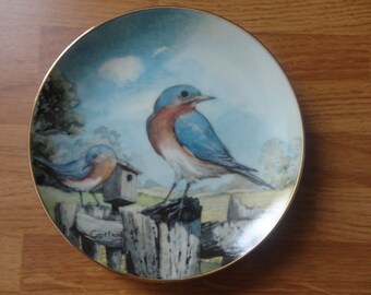 Bluebird plate | Etsy