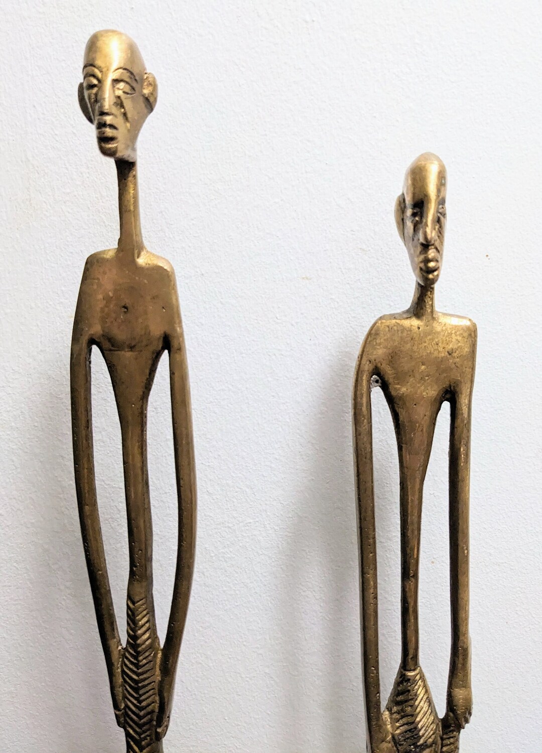Vintage Solid Brass / Set of 2 Vintage Brass African Man Statues / Pair ...