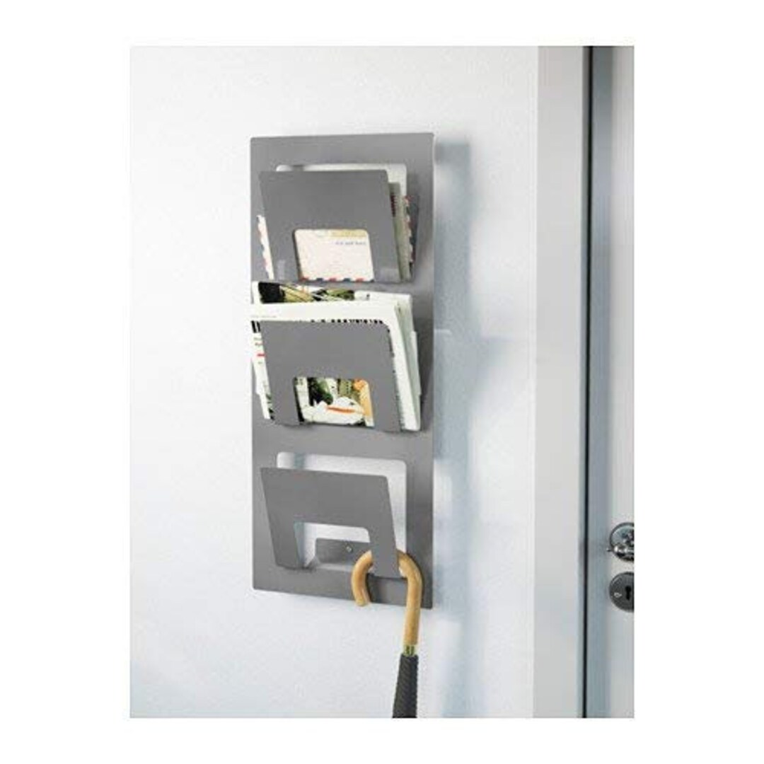 Vintage IKEA Metallic Silver Wall Mounted Magazine / Newspaper Rack - Etsy