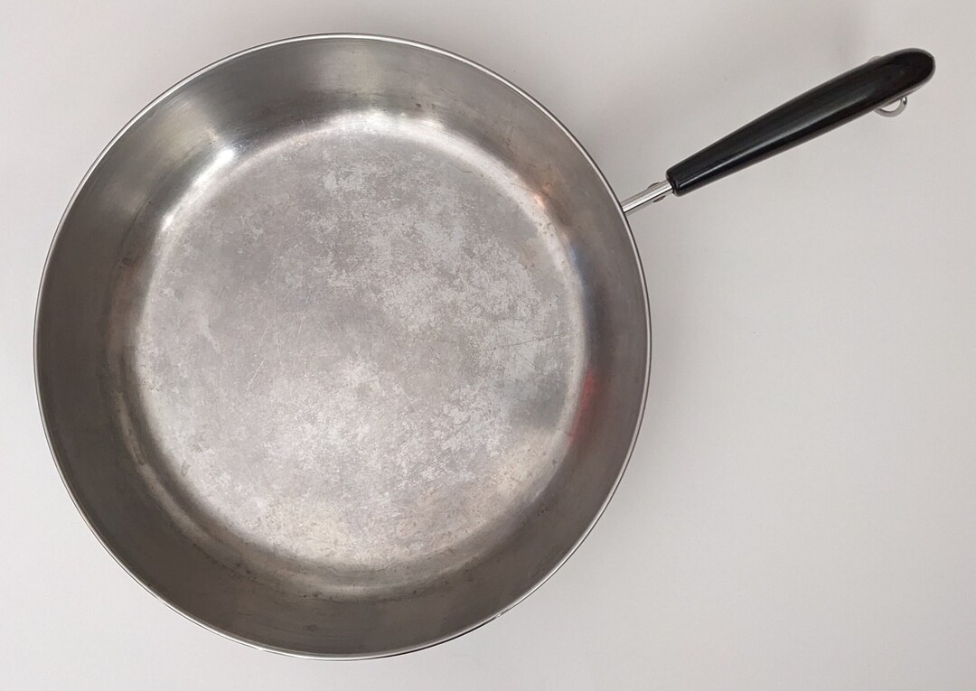 Vintage 12 Inch Copper Bottom Stainless Revere Ware Skillet / Revere ...