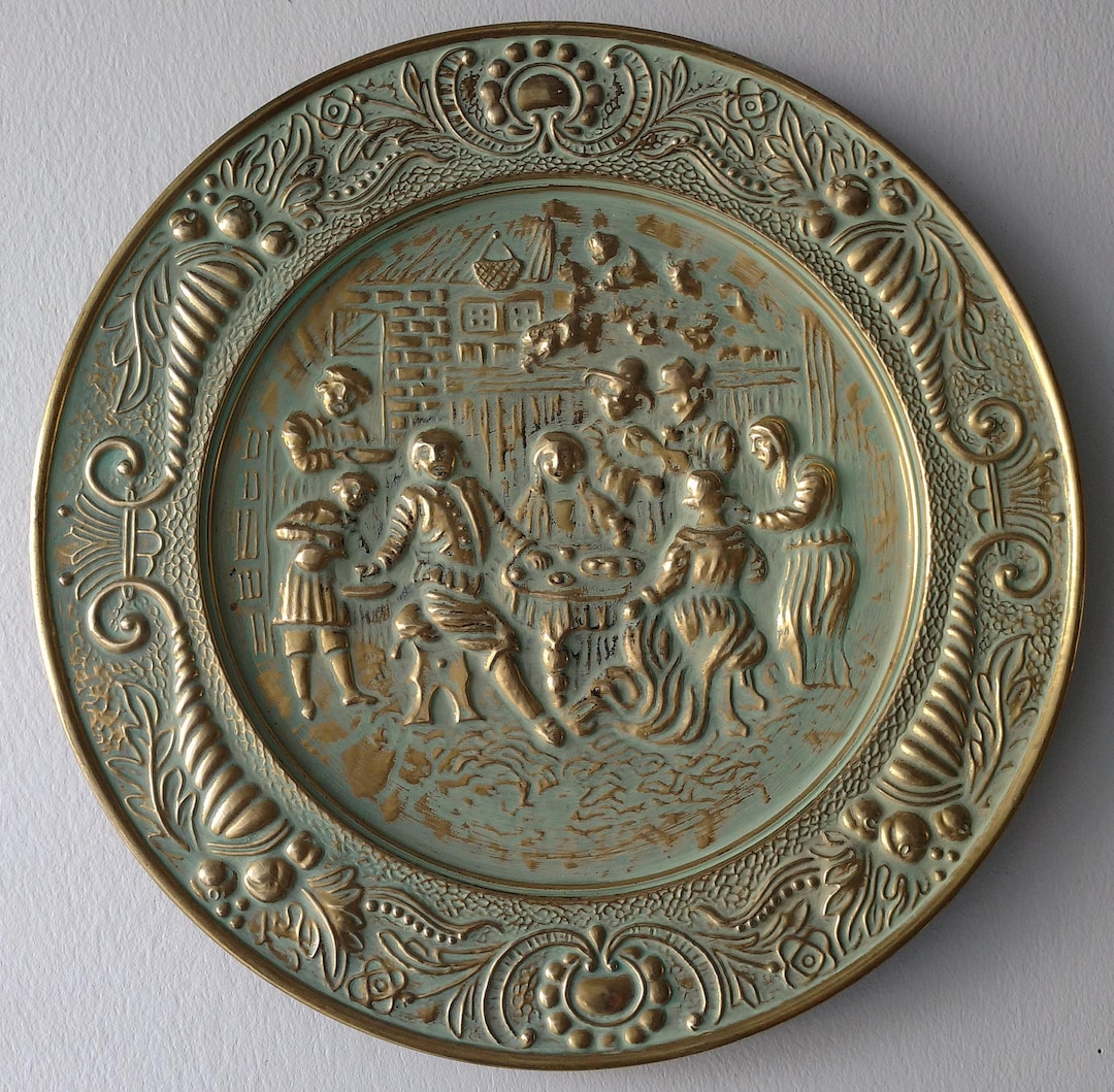 Distressed Metal Wall Decor / Vintage Large Collectible Metal Plate ...