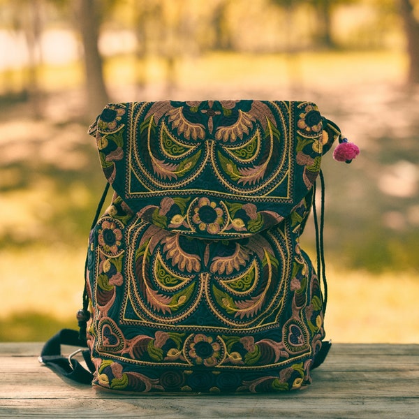 Embroidered Backpack - Etsy