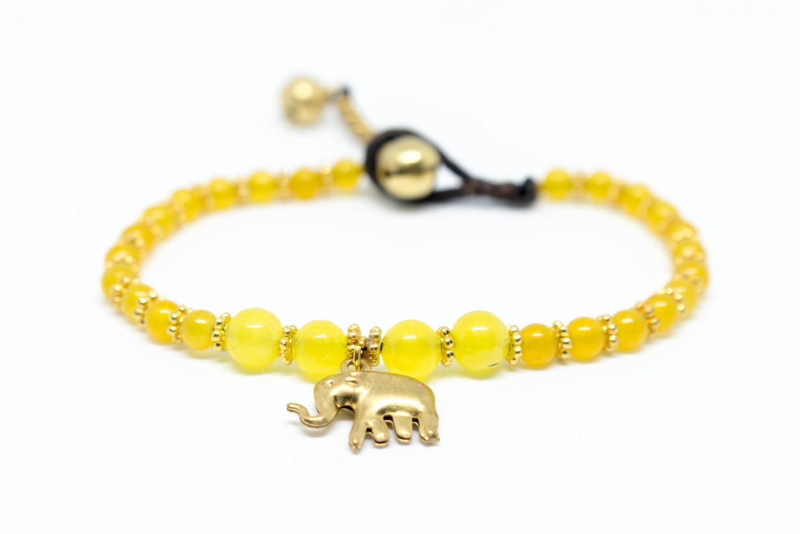 Lemon Brass Elephant Charm Bracelet Festival Bracelet - Etsy