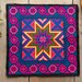 Amazing Multi Star Pattern Embroidered Textile From Thailand, New ...