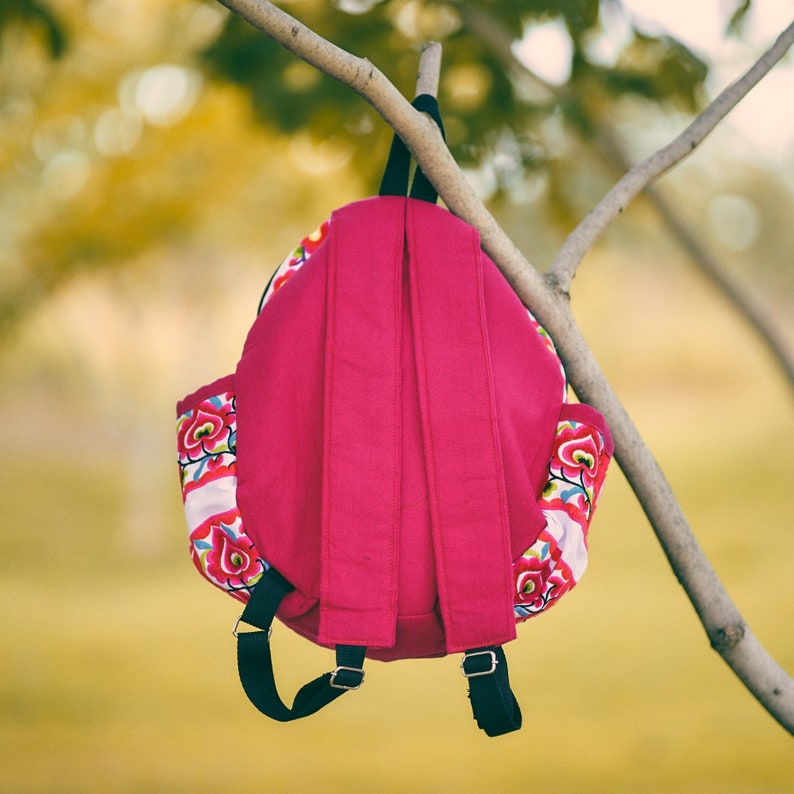 Pink Silkworm Hmong Backpack With Embroidery Boho Backpack - Etsy