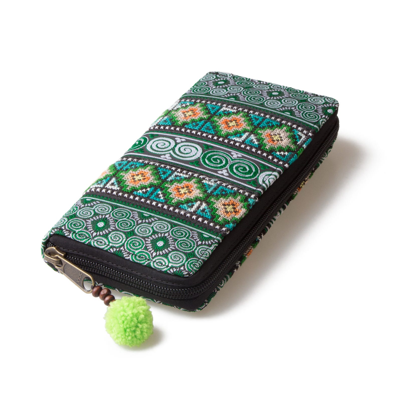 Green Hmong Tribal Embroidered Purse, Vintage Ethnic Wallet for Women ...