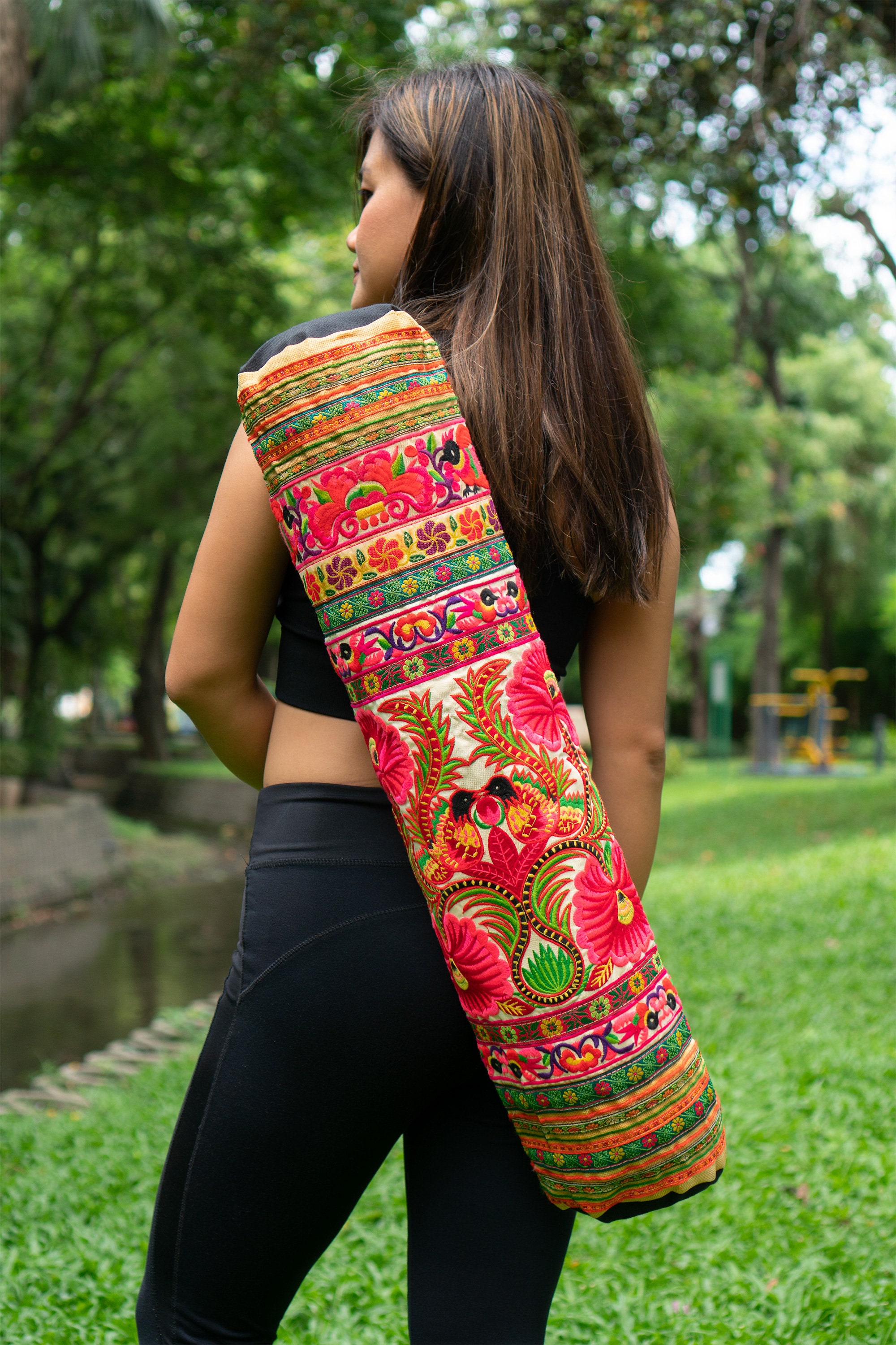 Handcrafted Embroidered Yoga Mat Bag for Women Yoga Bag for - Etsy
