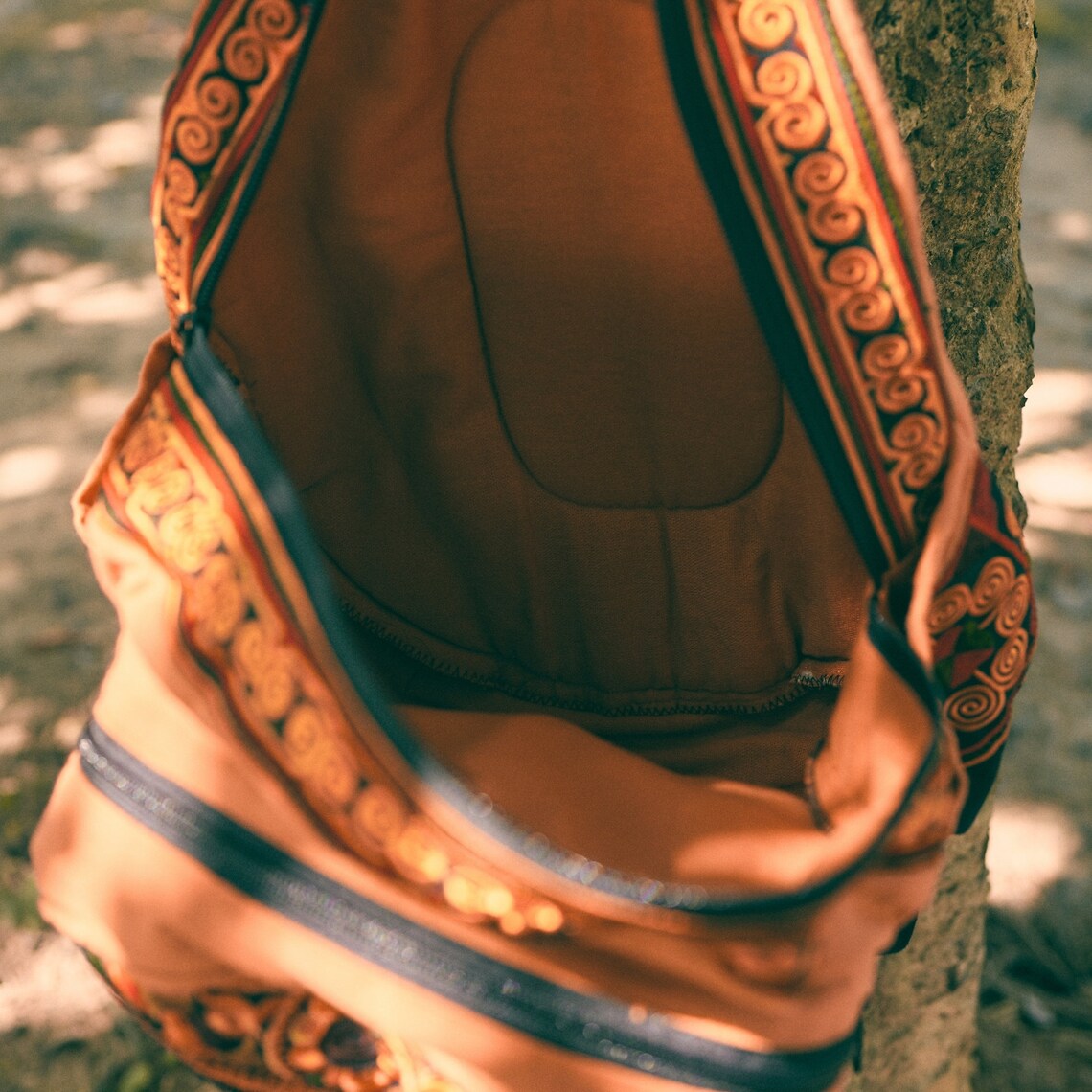Mocha Hmong Backpack With Bird Pattern Embroidery Boho - Etsy