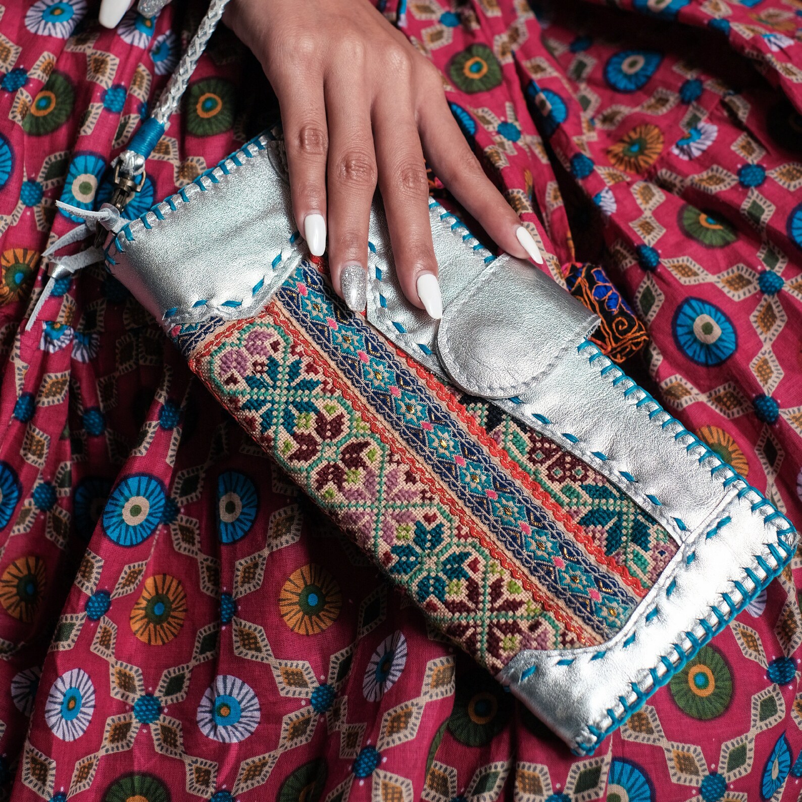 Metallic Silver Leather Women's Wallet/purse With Vintage - Etsy