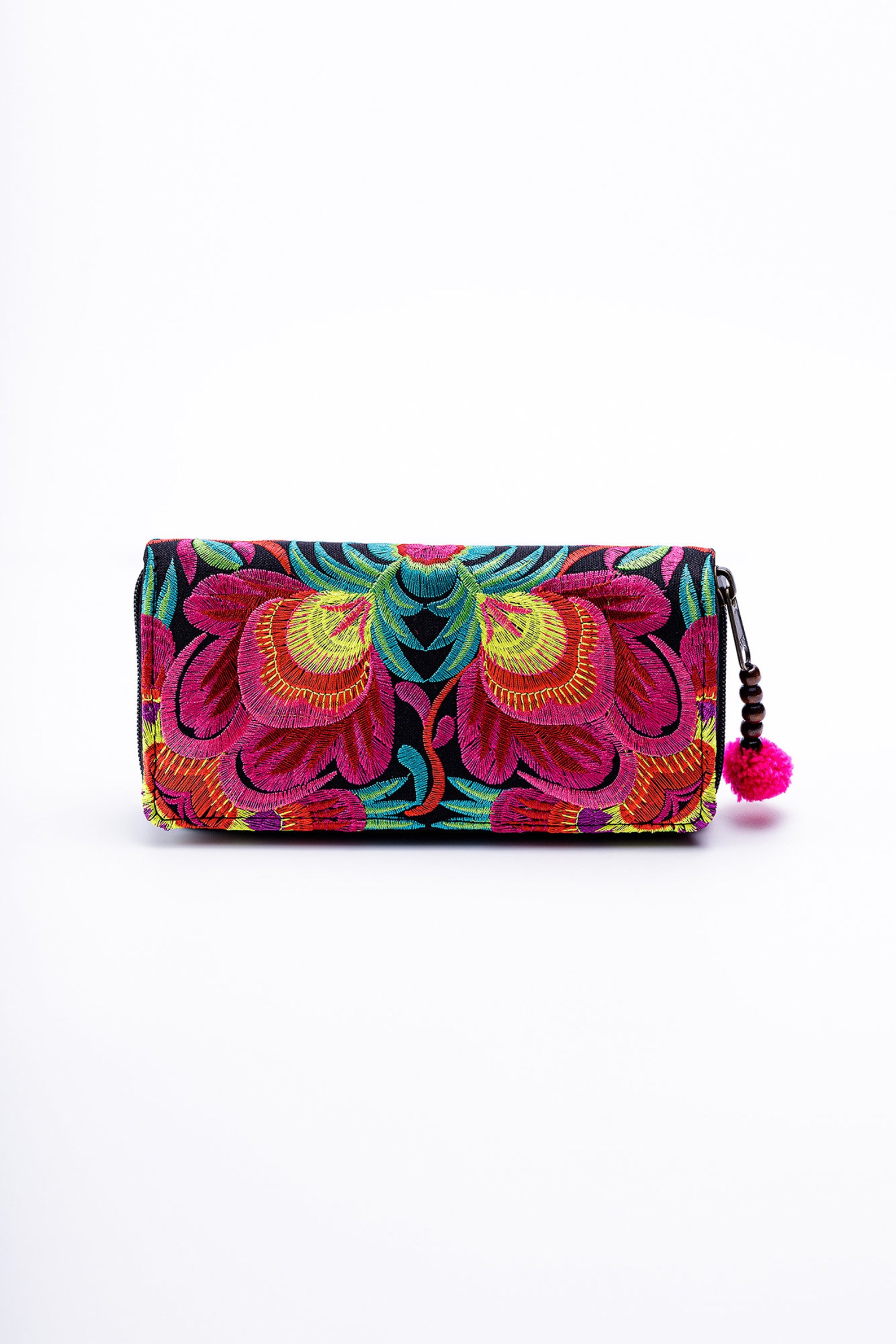 Red Flower Boho Wallet for Women Hmong Embroidered Purse - Etsy