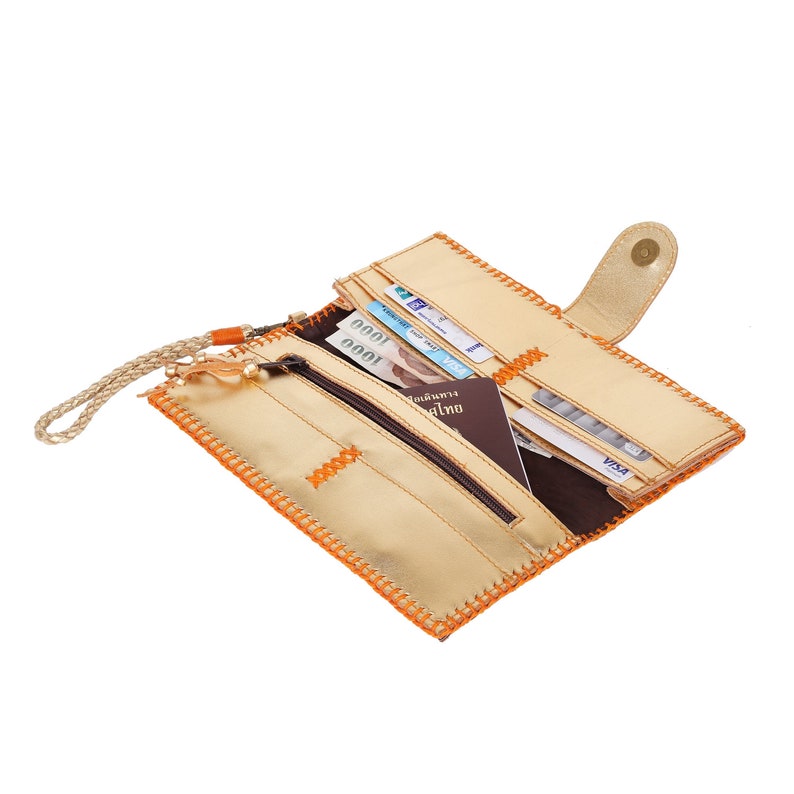 Metallic Gold Leather Women's Wallet/purse With Hmong | Etsy