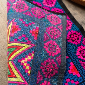 Amazing Multi Star Pattern Embroidered Textile From Thailand, New ...