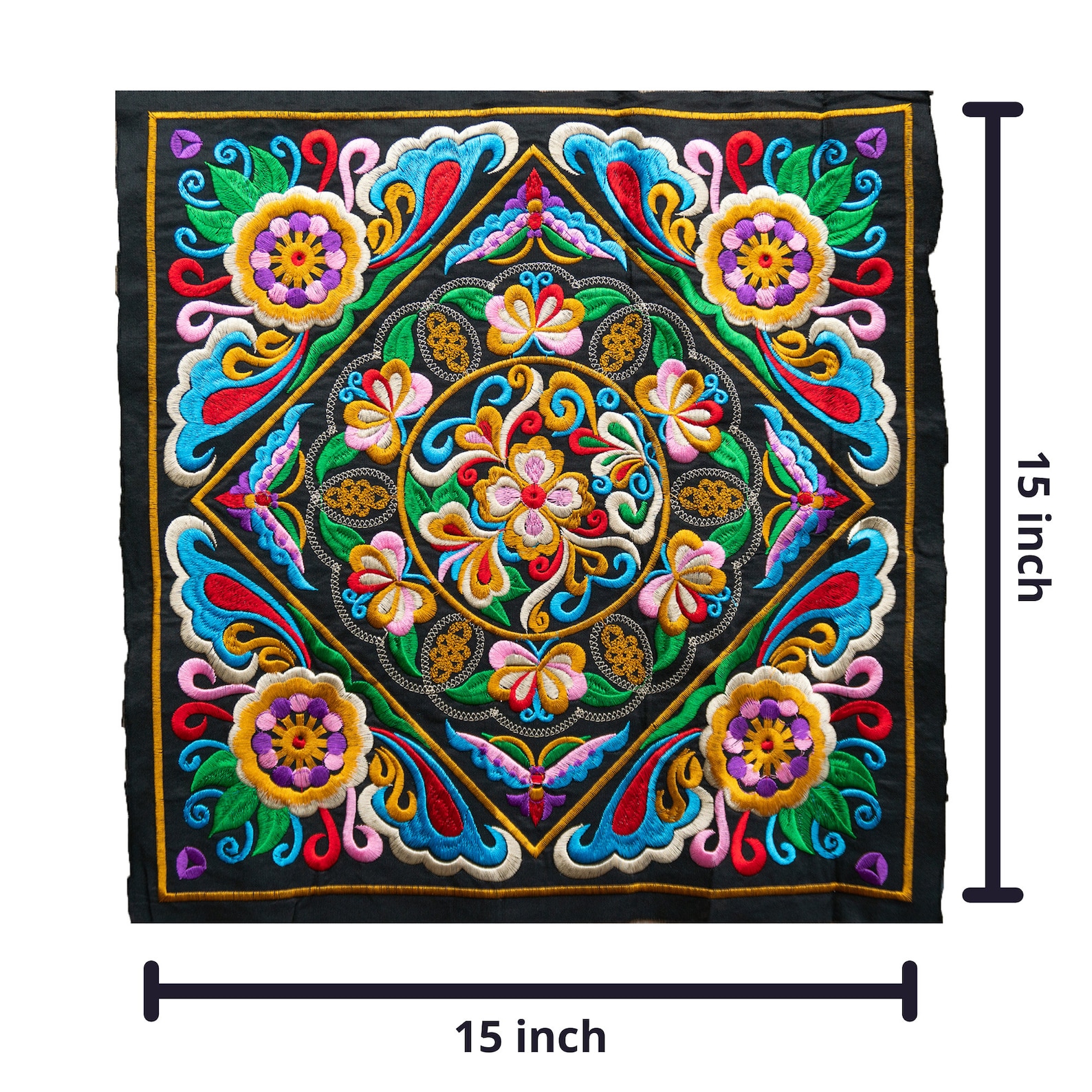 Colorful Butterfly Pattern Hmong Embroidered Textile Tribal - Etsy