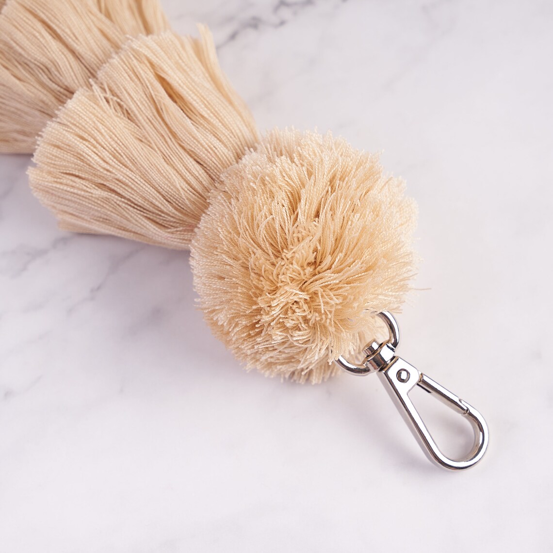 Brown Tassels Pom Pom Zipper Charm Handmade Tassels Keychain - Etsy