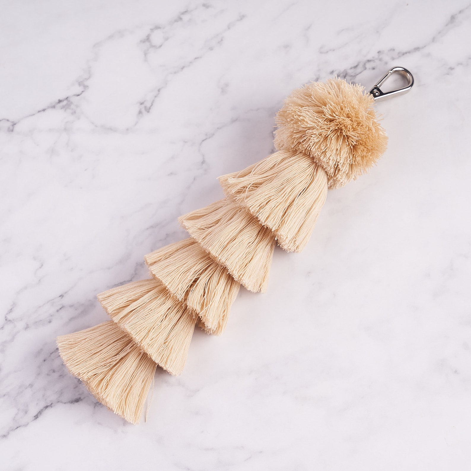 Brown Tassels Pom Pom Zipper Charm Handmade Tassels Keychain - Etsy
