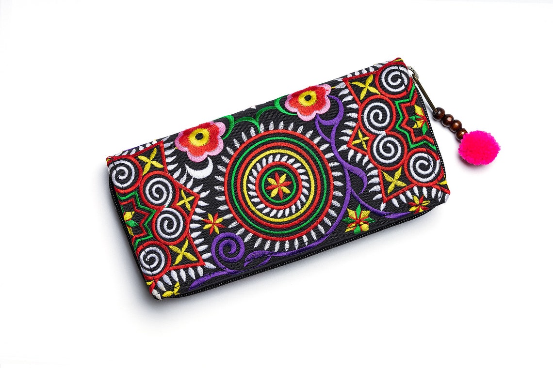 Hmong Tribe Embroidered Women's Purse With Zigzag Pattern - Etsy