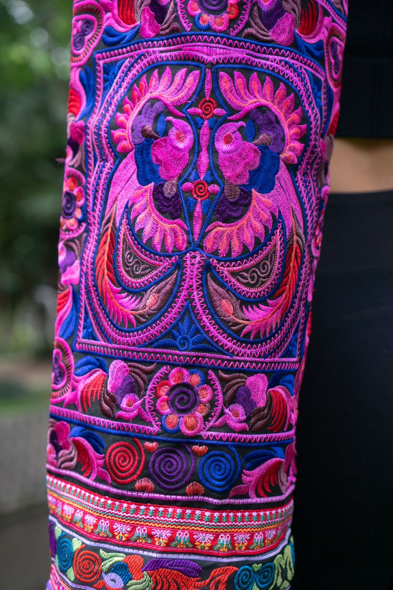 Pink Bird Pattern Hill Tribe Embroidered Yoga Bag Hmong Yoga - Etsy
