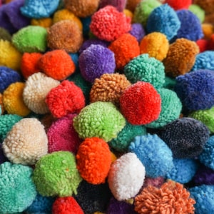 100% Cotton Yarn Pom Poms 1 Inch, Pompon Ball, Yarn Ball, Decoration ...