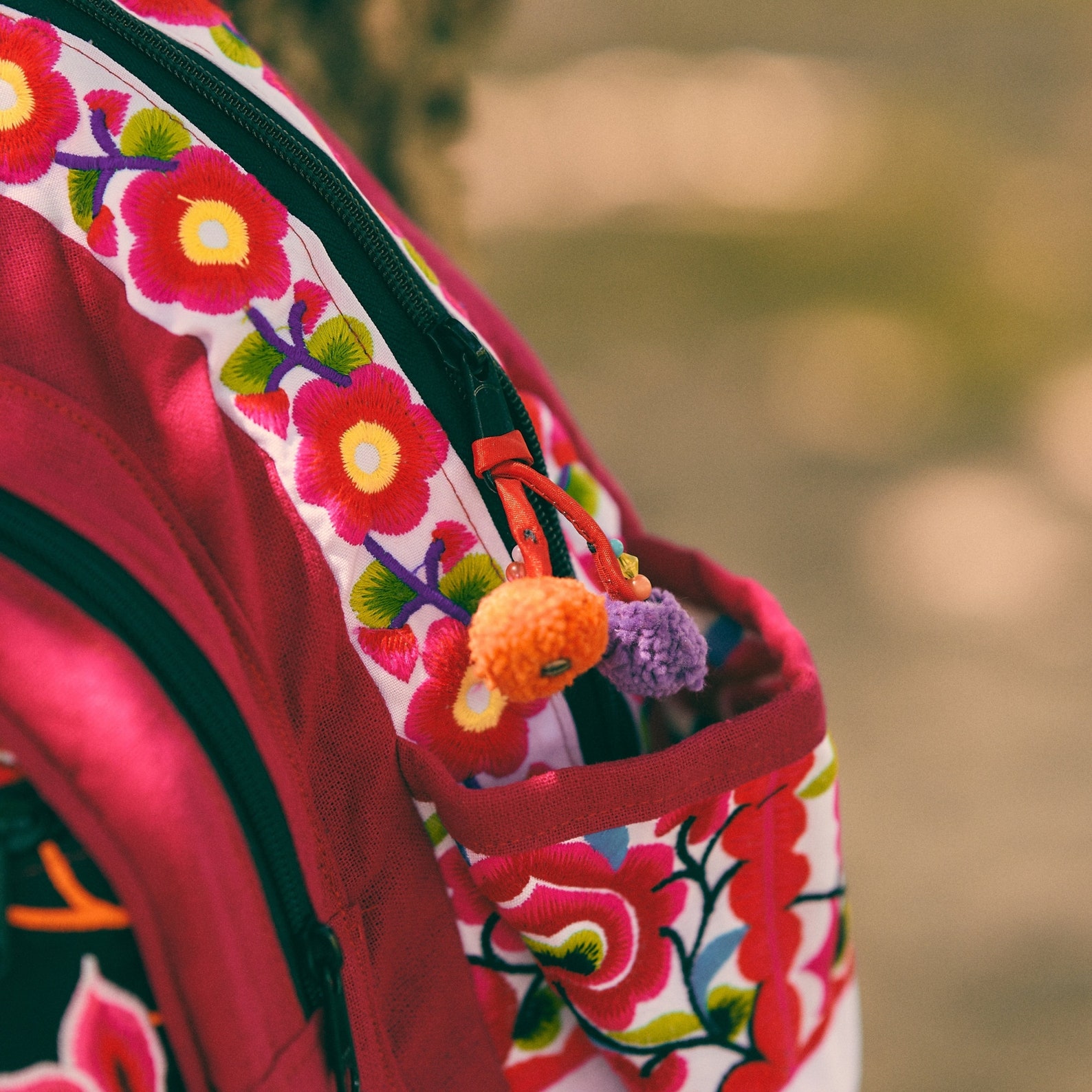 Pink Silkworm Hmong Backpack With Embroidery Boho Backpack - Etsy