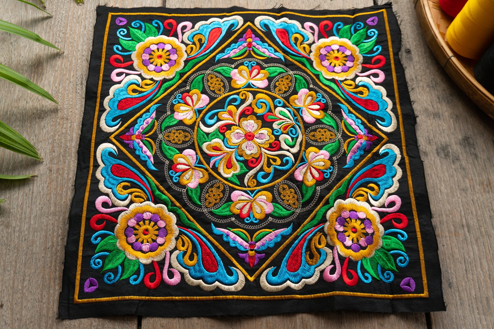 Colorful Butterfly Pattern Hmong Embroidered Textile Tribal - Etsy