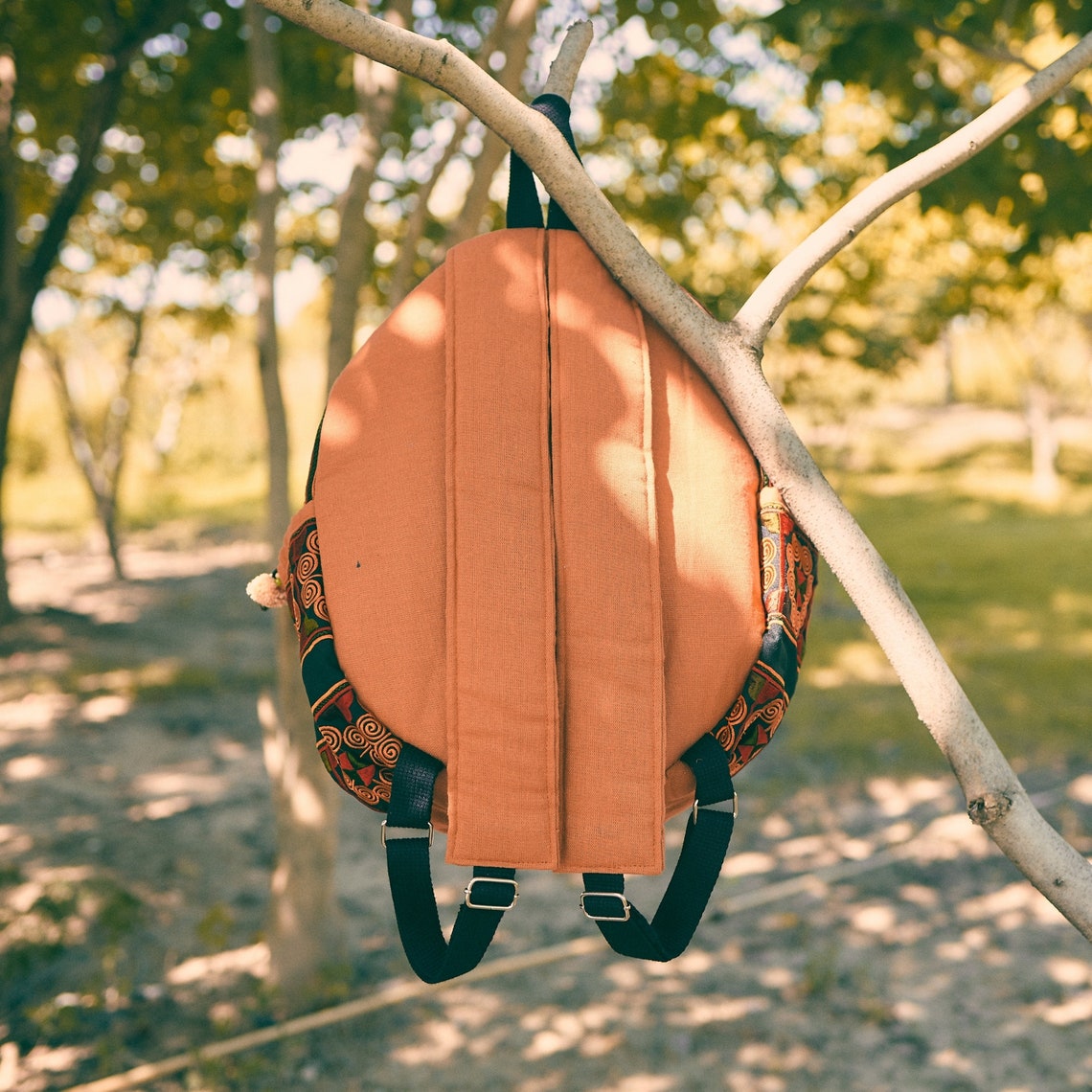 Mocha Hmong Backpack With Bird Pattern Embroidery Boho - Etsy