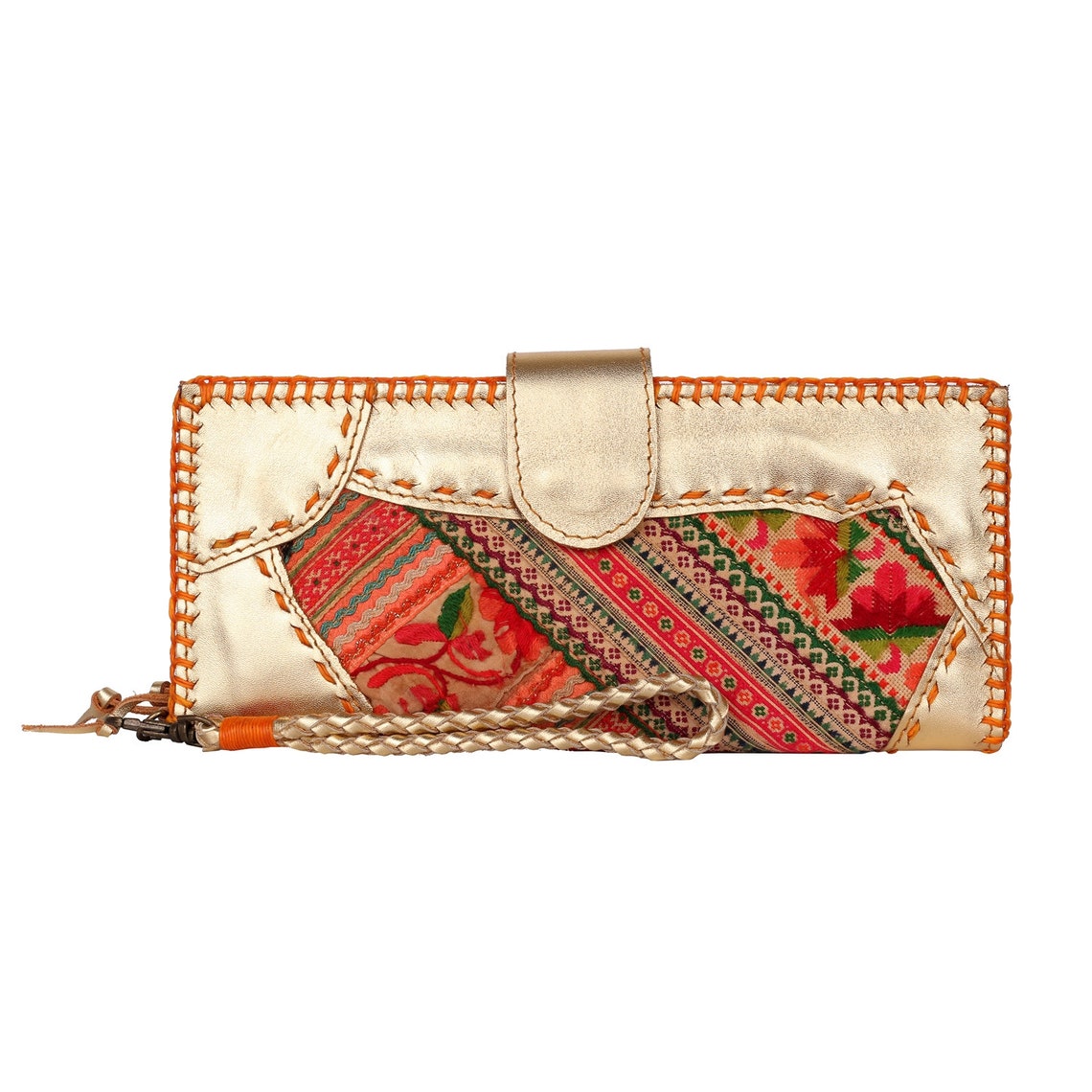 Metallic Gold Leather Women's Wallet/purse With Hmong - Etsy