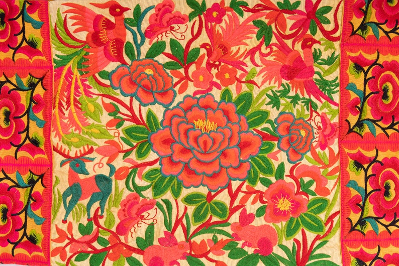 12x20 Tropical Garden Hmong Tribe Embroidered Throw Pillow - Etsy