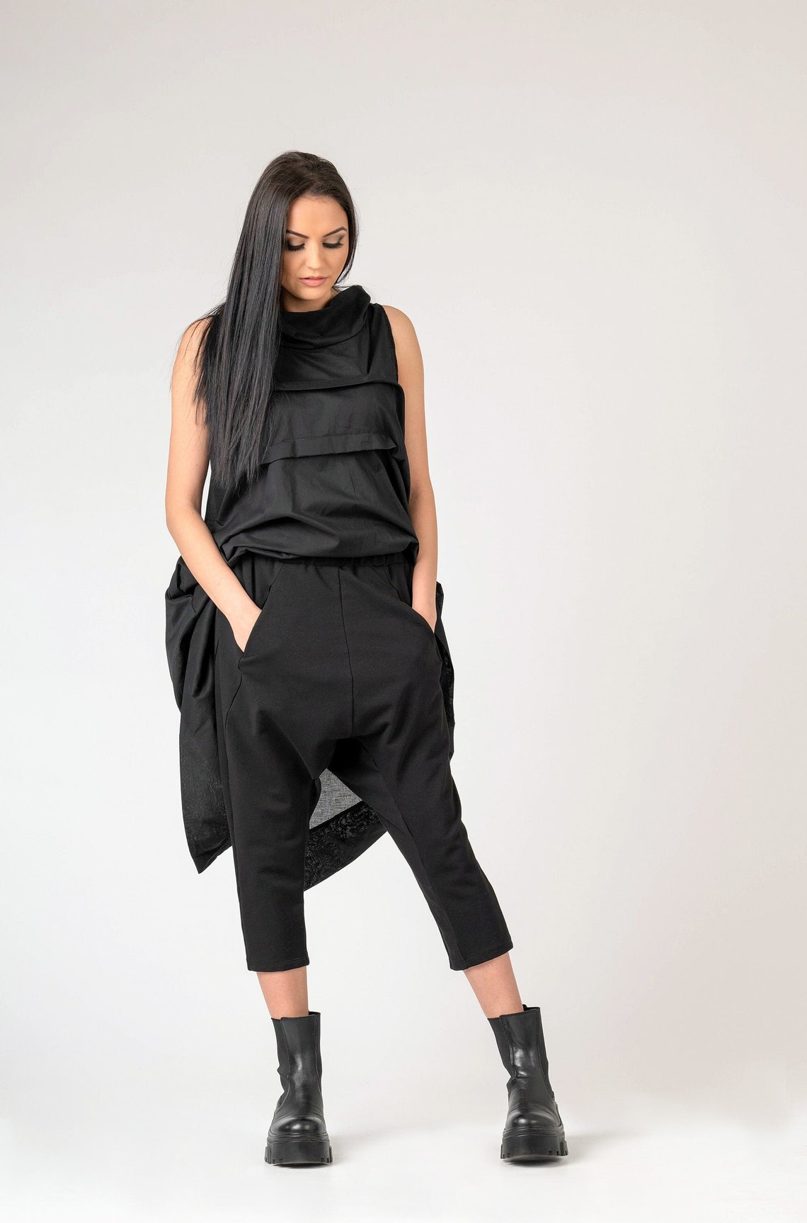 Mid Length Pants/ Creatch Pants Women Men/ Unisex Pants/ Boho - Etsy