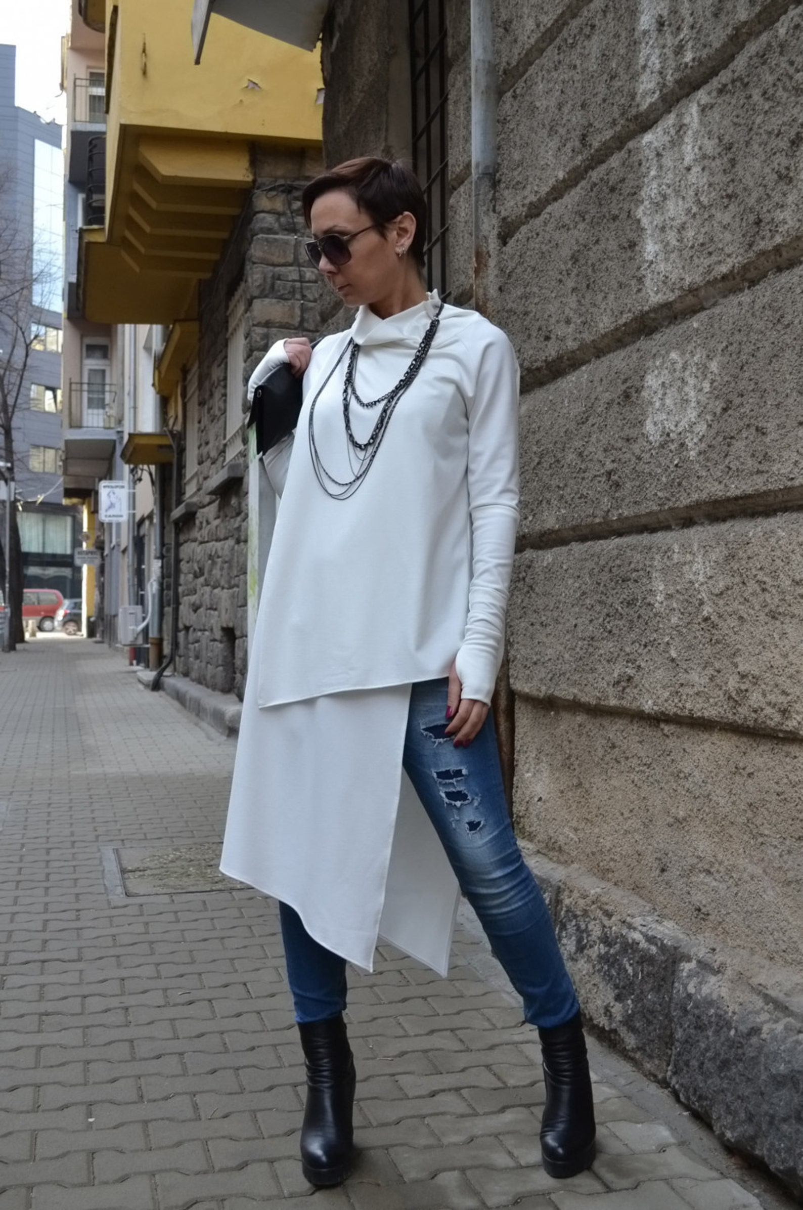 Long Sleeved Tunic for Jeans/ Women's Tunic Dress/ Long | Etsy