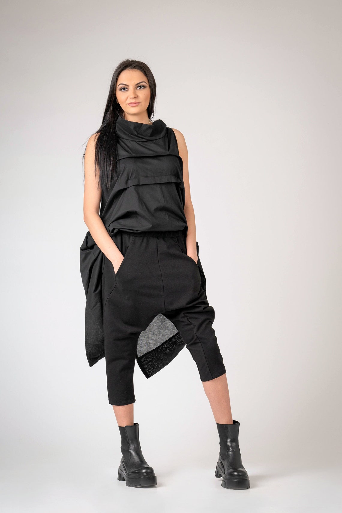 Mid Length Pants/ Creatch Pants Women Men/ Unisex Pants/ Boho - Etsy