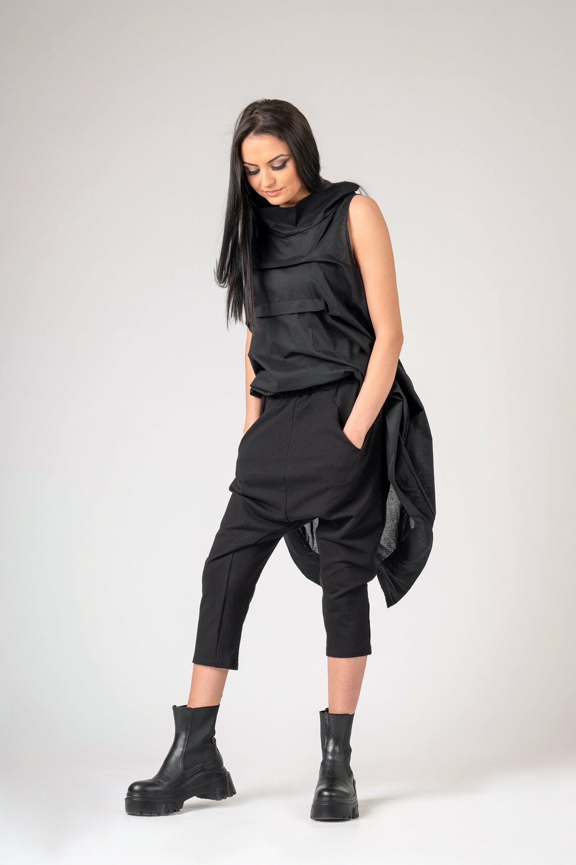 Mid Length Pants/ Creatch Pants Women Men/ Unisex Pants/ Boho - Etsy