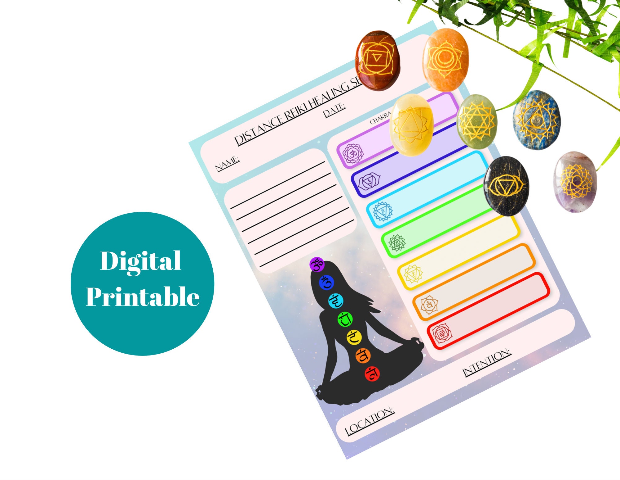 Distance Reiki Healing Board Worksheet Woman, Chakra Healing,energy ...