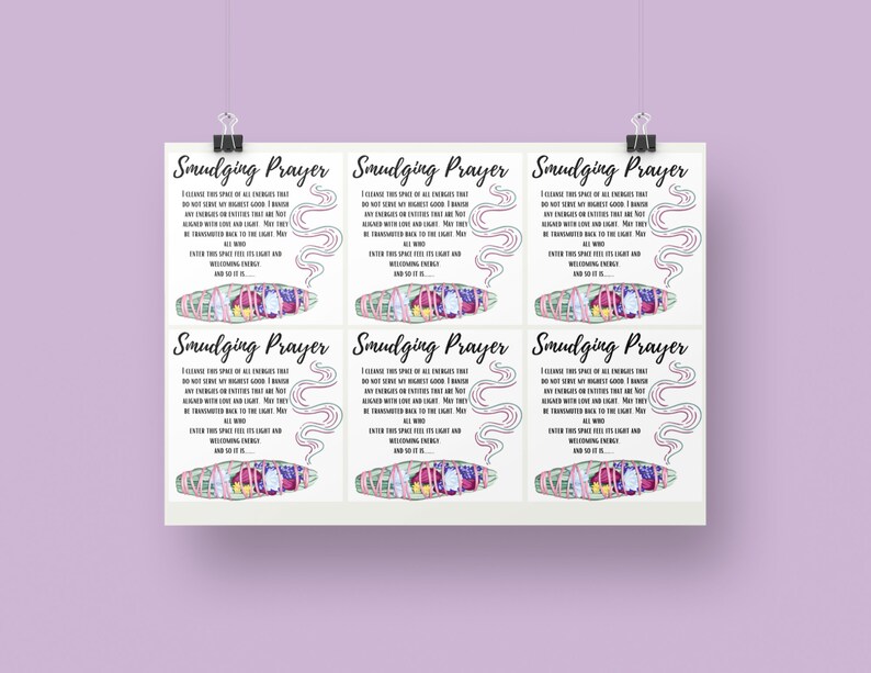 Printable Smudging Prayer Instant Digital Download Smudging - Etsy Canada