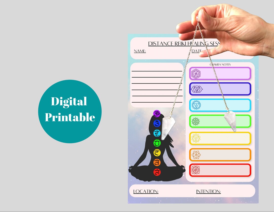 Distance Reiki Healing Board Worksheet Woman, Chakra Healing,energy ...