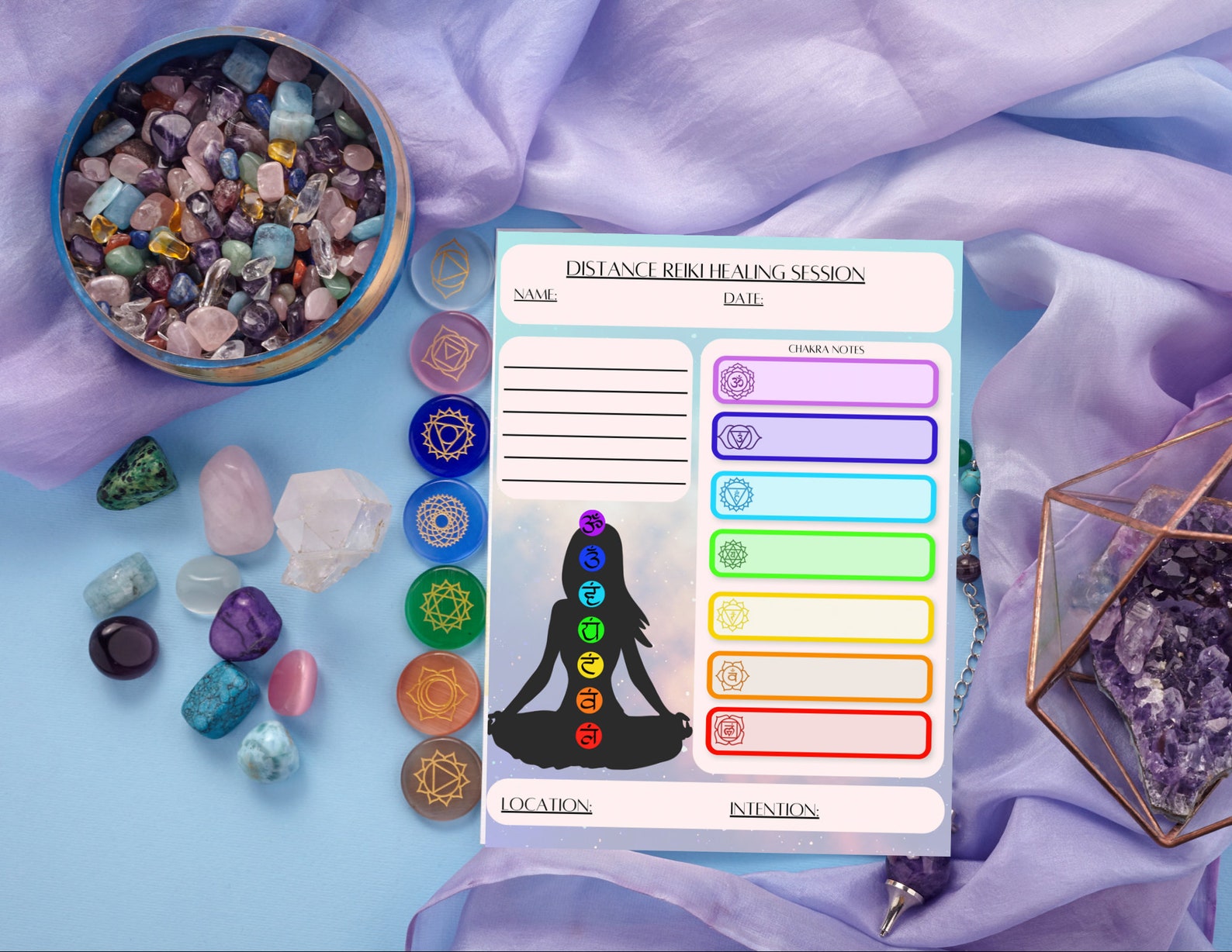 Distance Reiki Healing Board Worksheet Woman, Chakra Healing,energy ...