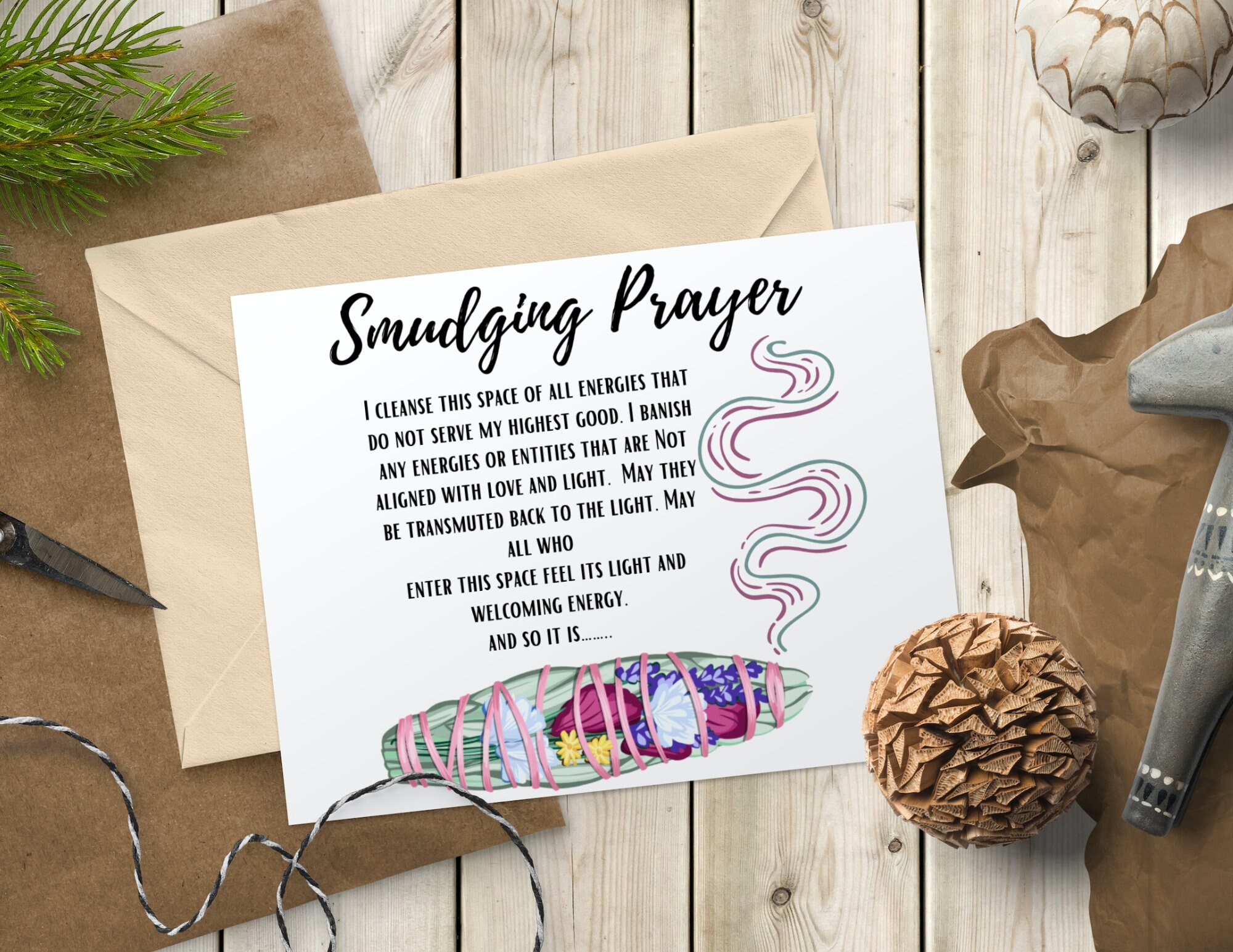 Printable Smudging Prayer Instant Digital Download, Smudging Ritual ...