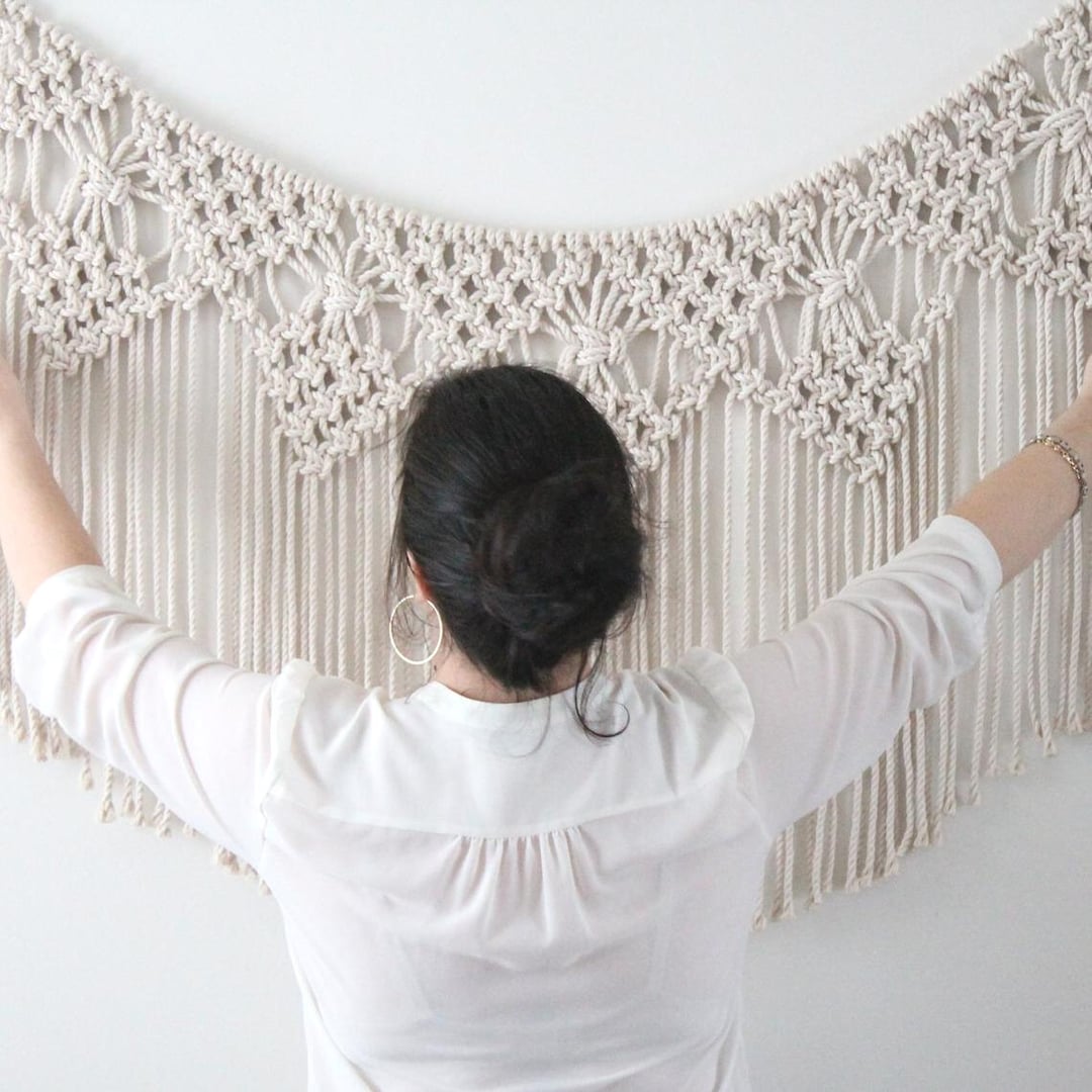 Macrame Wall Hanging Large, Wall Banner for Headboard Living Room or ...
