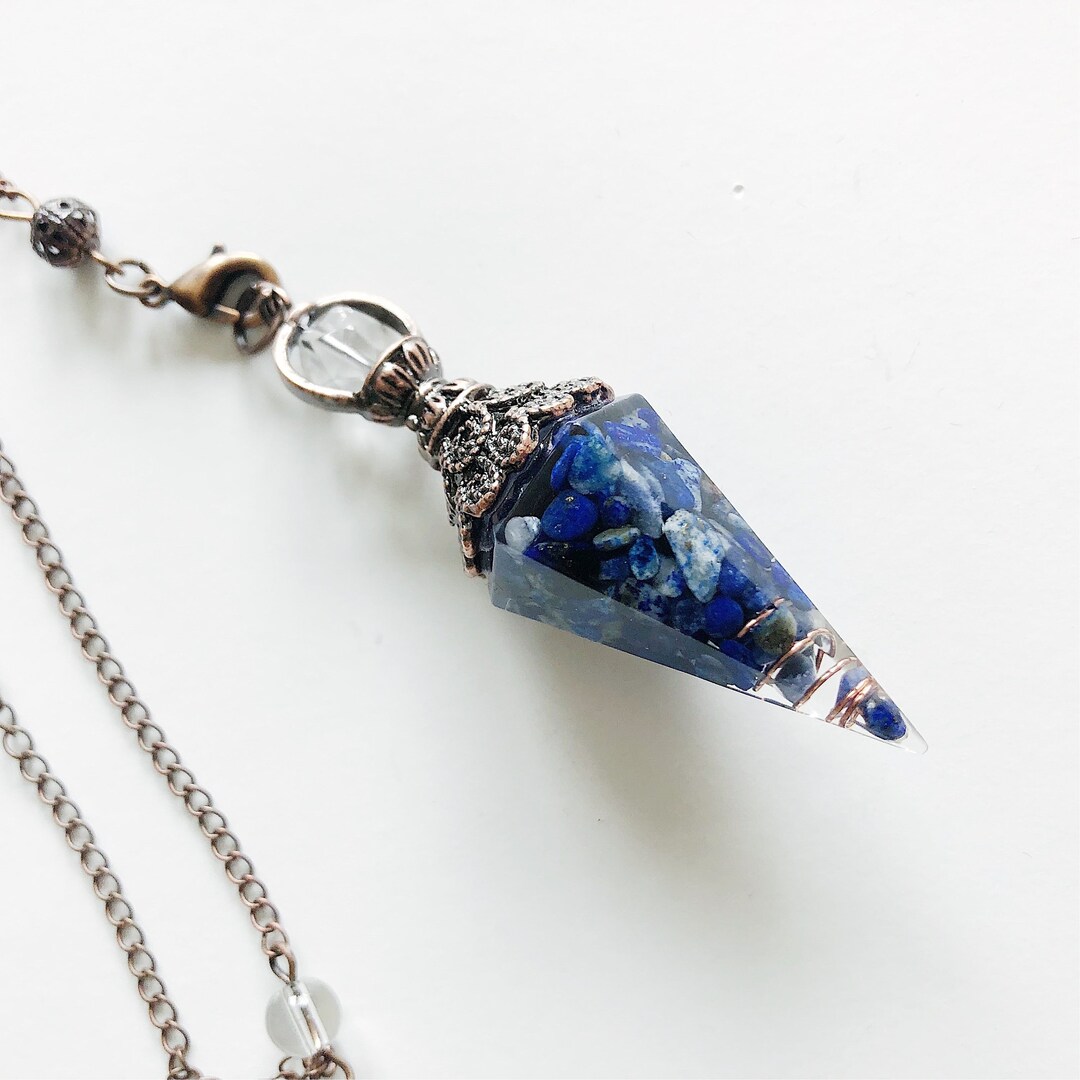 Pendulum Lapis Lazuli Dowsing , Crystal Gemstone Divinatory Pendulum ...