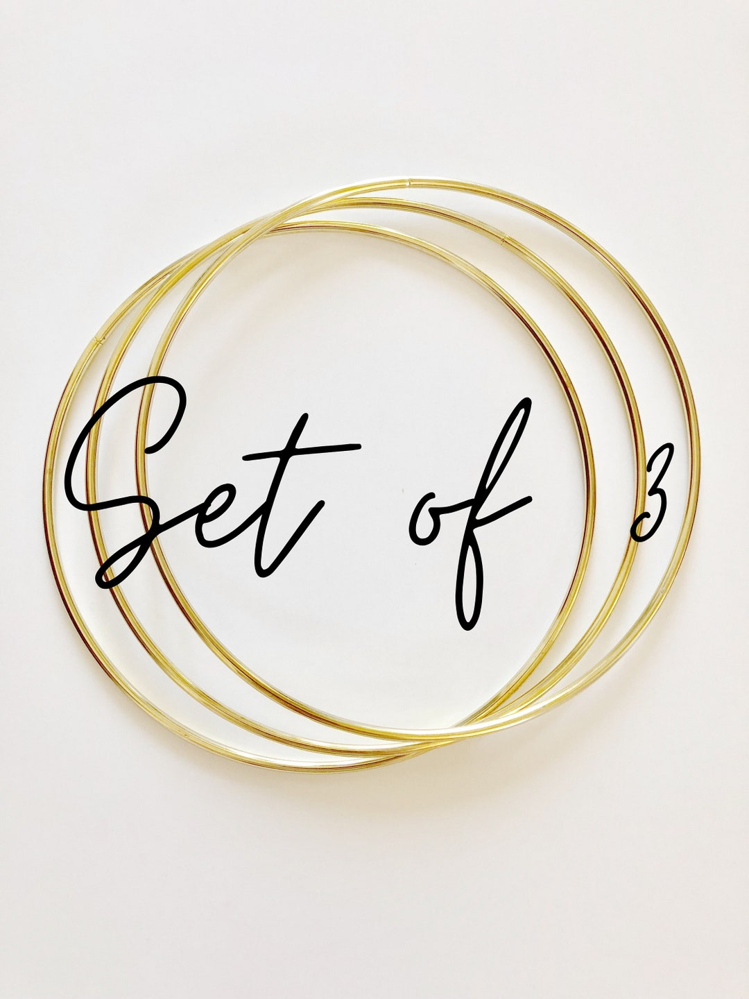 Set of 3 Gold Metal Rings for Floral Wreath DIY, Macrame Dreamcatcher ...