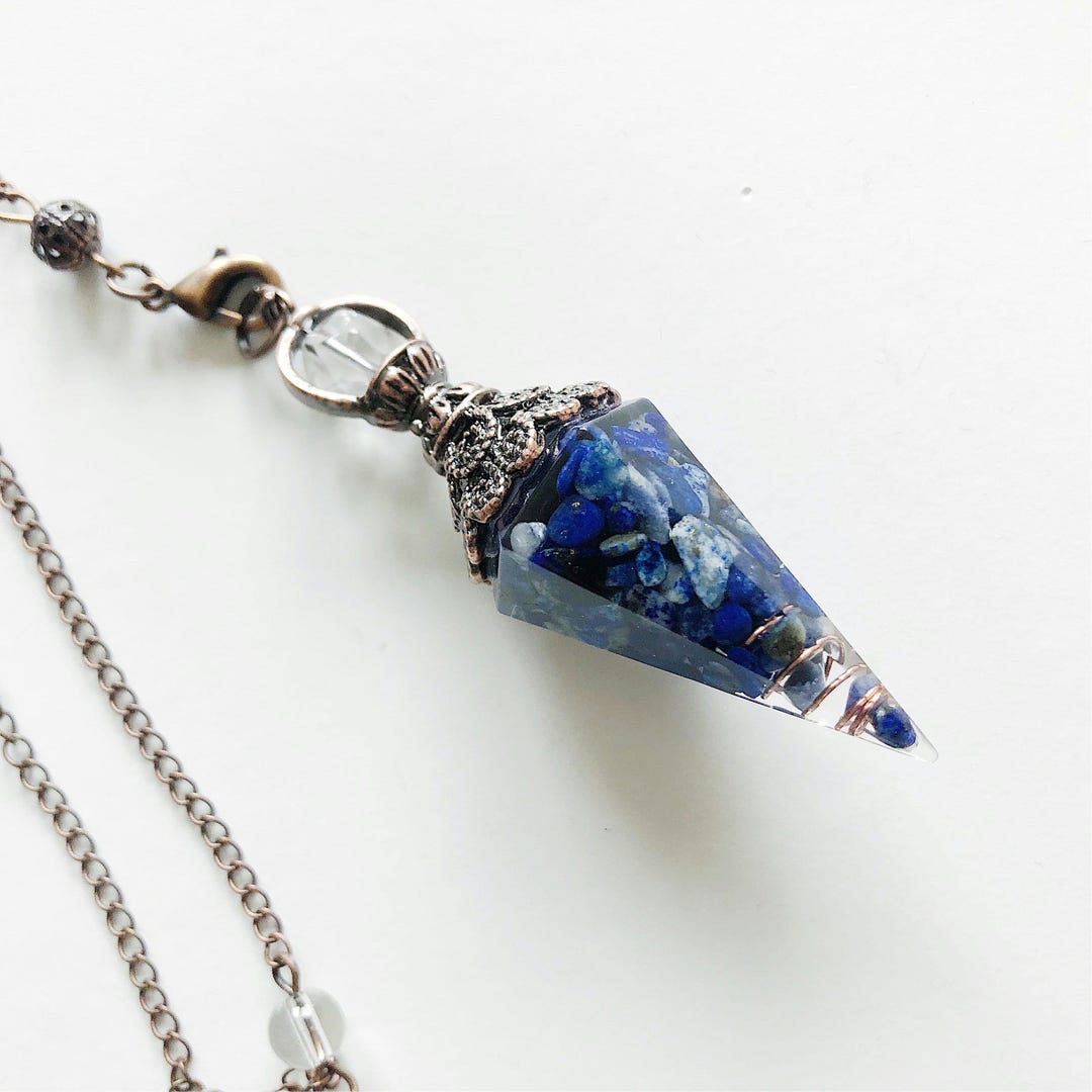 Pendulum Lapis Lazuli Dowsing , Crystal Gemstone Divinatory Pendulum ...