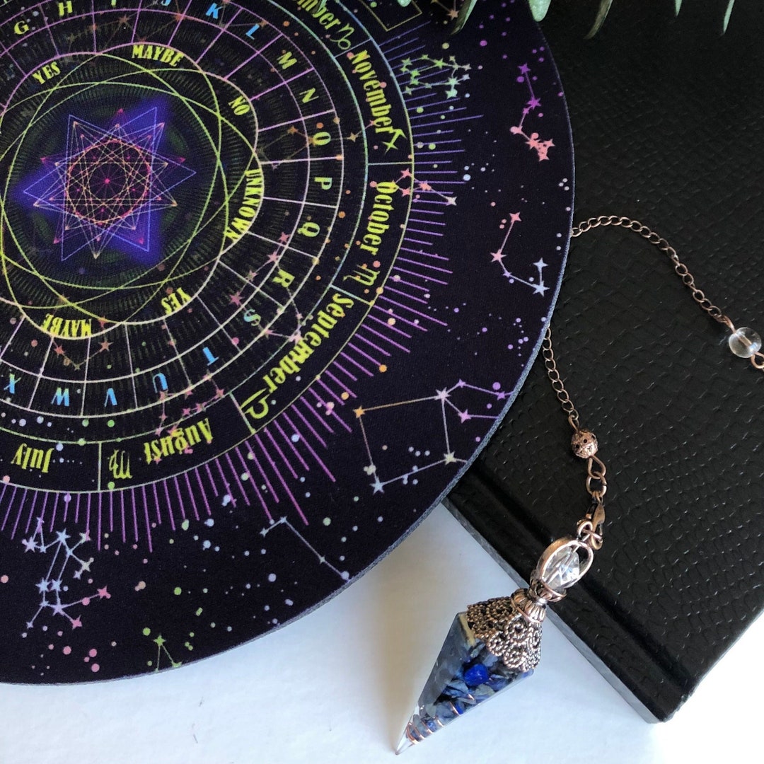 Pendulum Dowsing and Board Gift Set, Gift Kit Crystal Pendulum and Mat ...